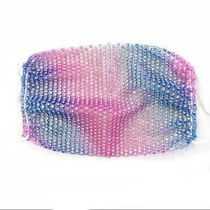 Accessories | Pink Crystal Fancy Net Face Mask New | Poshmark